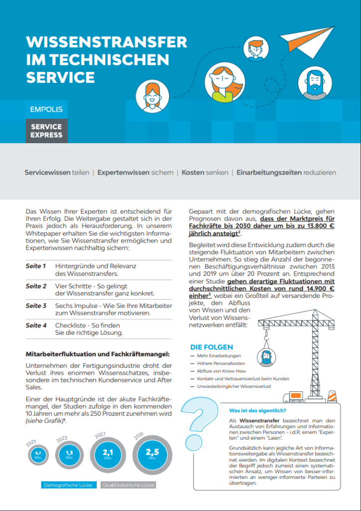 Wissenstransfer im technischen Service - Empolis Service Express